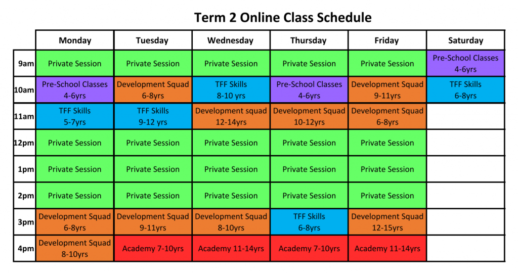 Term 2 timetable - The Football Factory